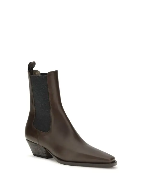Brunello Cucinelli Leather Ankle Boots - Brown