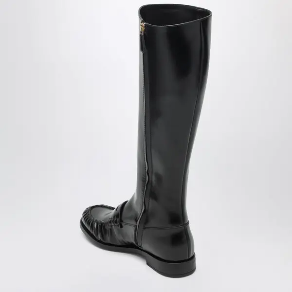 Prada Penny Boots In Glossy Leather