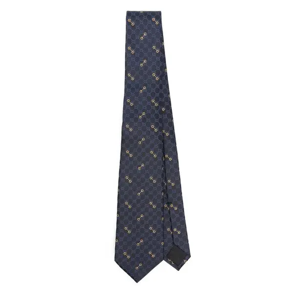 Gucci Silk Signature Gg Supreme Neck Ties - Black