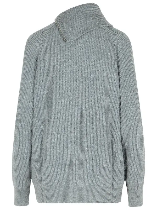 Sportmax Cashmere Blend Zip Sweater - Gray