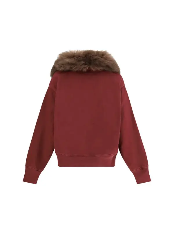Prada Sweatshirt With A Shearling Collar