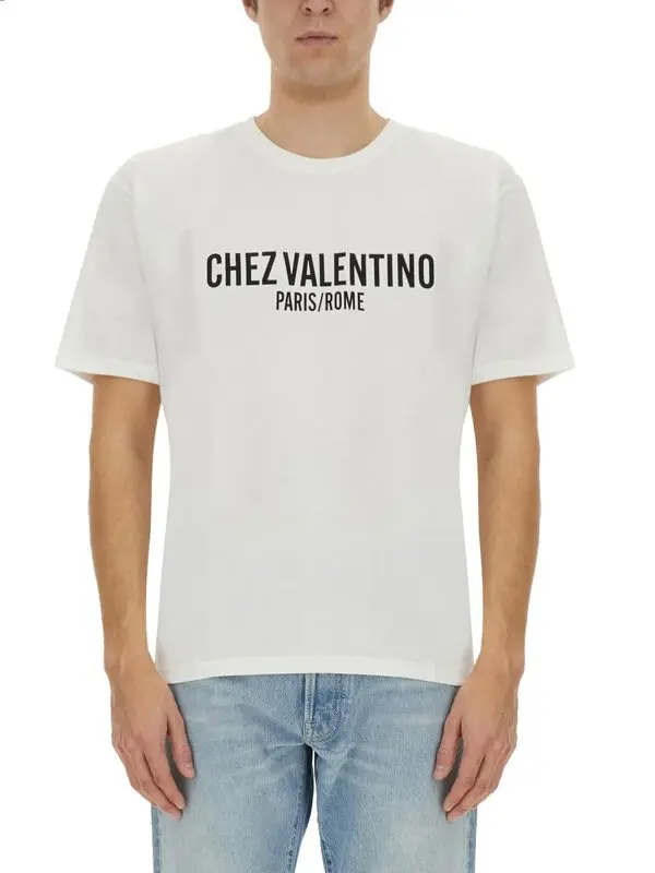 Valentino Garavani Cotton T-shirt With Chez Print
