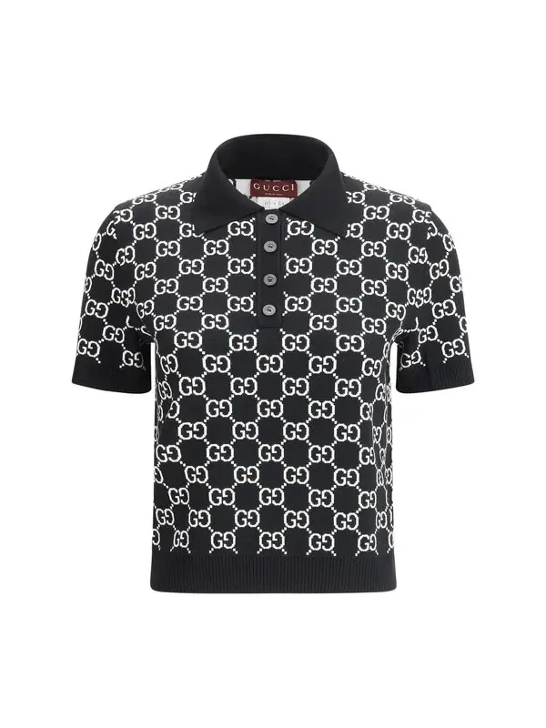 Gucci Gg Wool Jacquard Polo Top