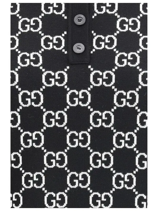 Gucci Gg Wool Jacquard Polo Top