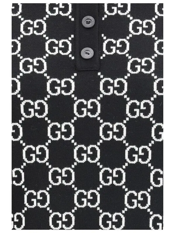 Gucci Gg Wool Jacquard Polo Top