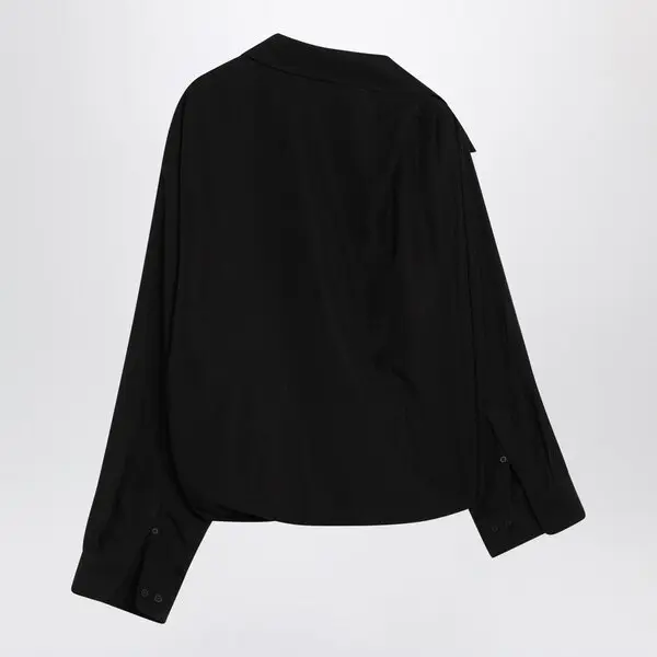 Balenciaga One-shoulder Poplin Shirt - Black