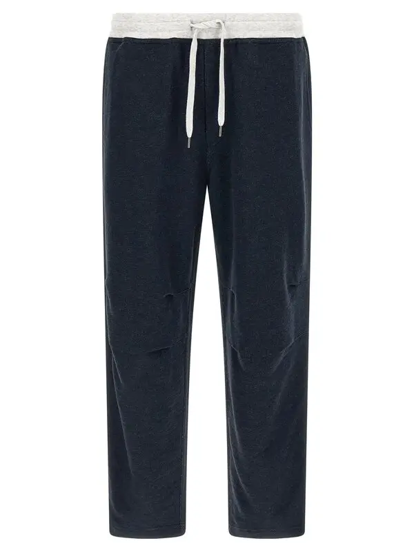 Brunello Cucinelli Linen Cotton Joggers - Blue