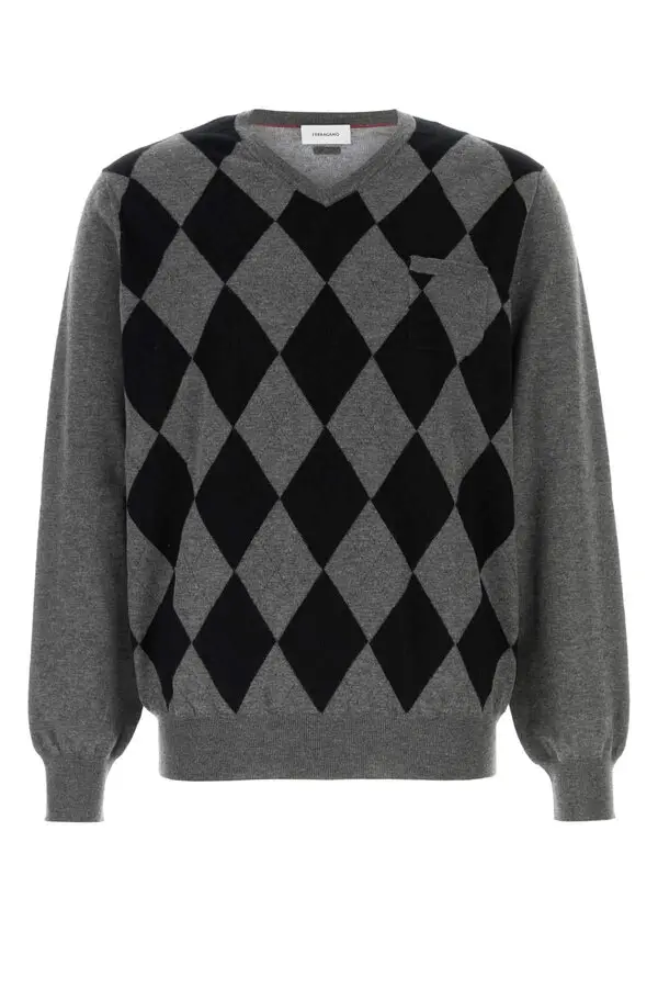 FERRAGAMO Dark Grey Wool Sweater