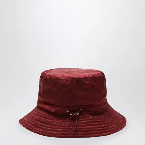Gucci Reversible Burgundy Nylon Gg Hat