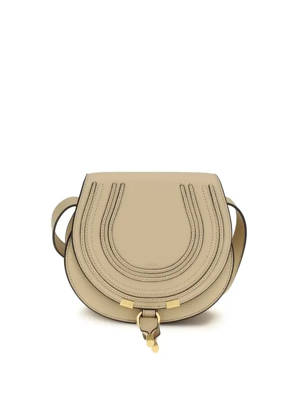 Chloé Small Marcie Leather Shoulder Bag - Cream