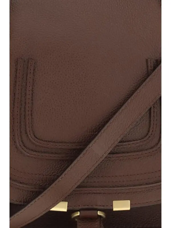 Chloé Marcie Leather Handbag - Brown