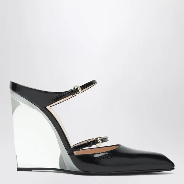 Gucci Sabots With Transparent Wedge - Black