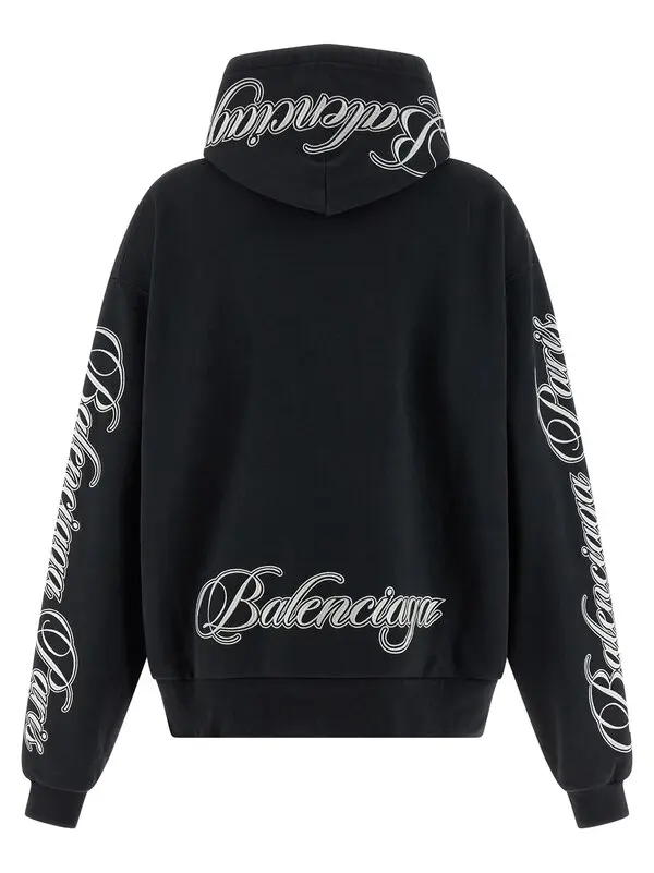 Balenciaga Cursive' Hoodie - Black