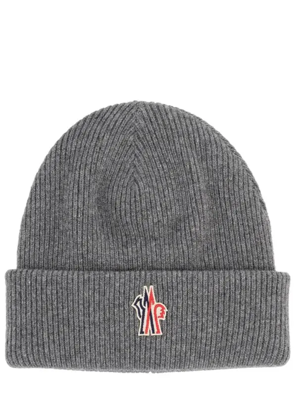 Moncler Wool Beanie Cap - Gray