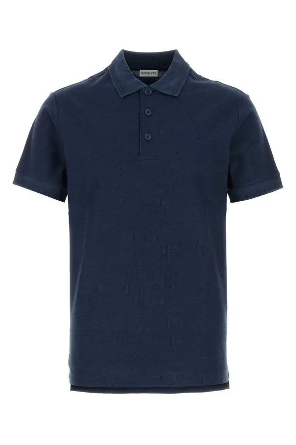 Burberry Navy Piquet Polo Shirt - Blue