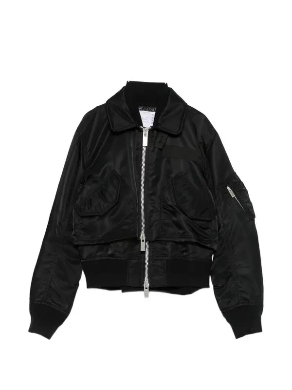 Sacai Satin Finish Layered Design Coat - Multicolor