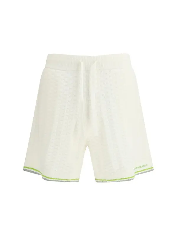 Casablanca Tennis Bouclé Shorts - White