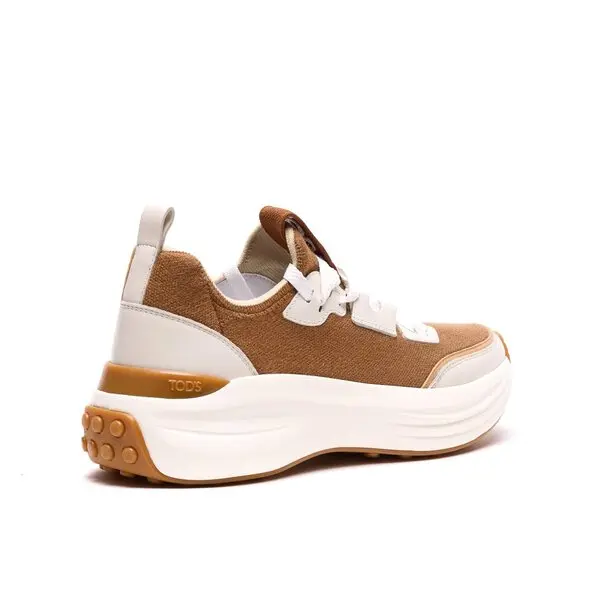 TOD'S Leather And Fabric Sneakers - Brown