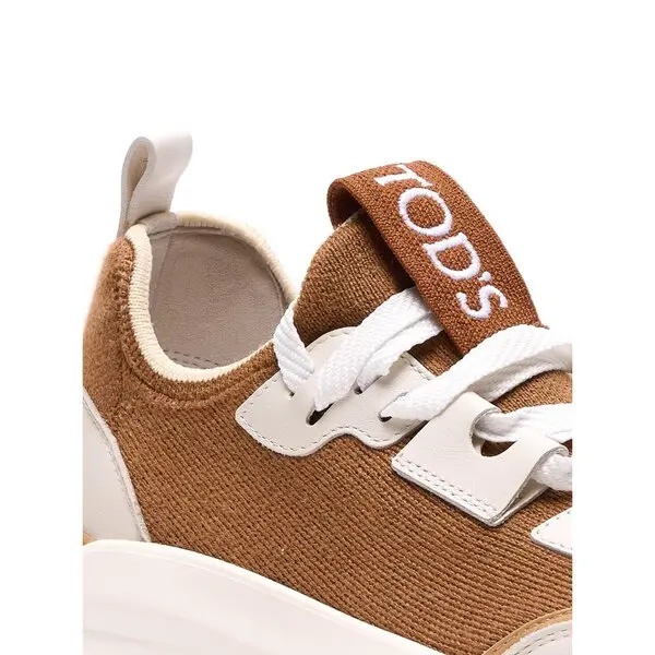 TOD'S Leather And Fabric Sneakers - Brown