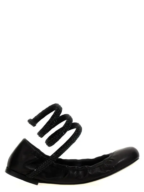 Rene Caovilla Embellished Ballet Flats - Black