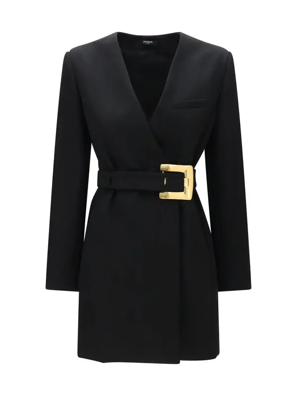 Balmain Grain De Poudre Belted Blazer