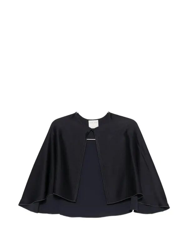 FORTE_FORTE Satin Finish Cape Shirt - Multicolor