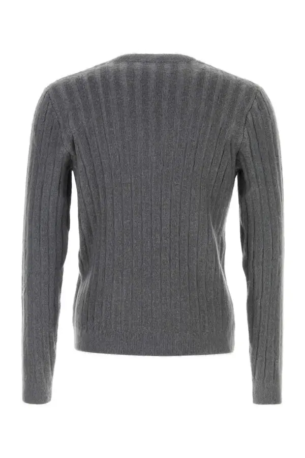Fendi Dark Grey Stretch Mohair Blend Sweater - Gray