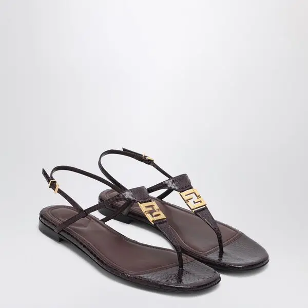 Fendi Ffold Dark Purple Sandal - Black