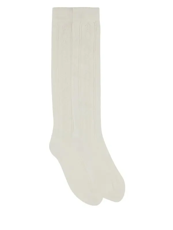 Valentino Garavani Perforated Cotton Socks With Vlogo - White