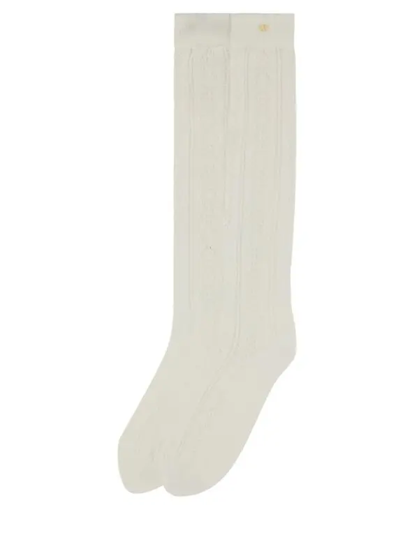 Valentino Garavani Perforated Cotton Socks With Vlogo