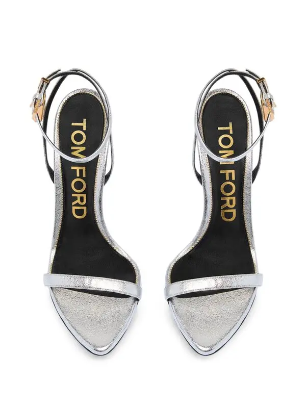 TOM FORD Padlock Leather Heel Sandals