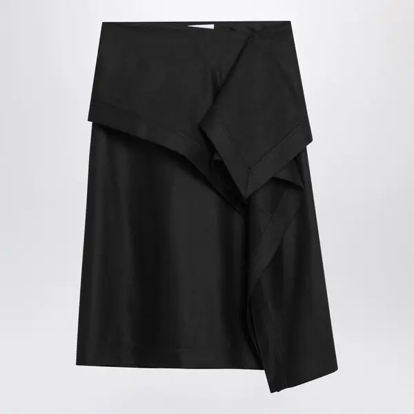 FERRAGAMO Asymmetric Wool Skirt With Basque