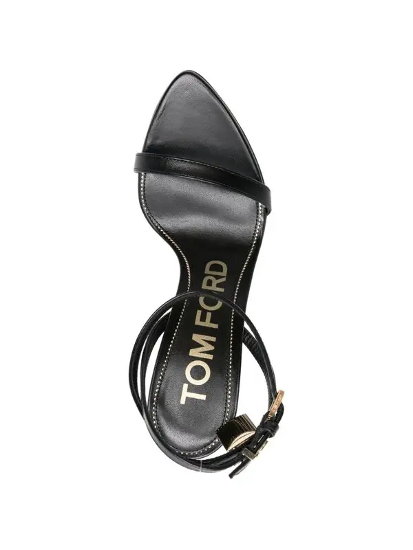 TOM FORD Padlock Leather Heel Sandals