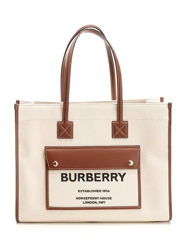 Burberry Medium Freya Tote Bag - Cream