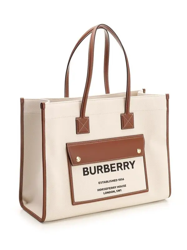 Burberry Medium Freya Tote Bag - Cream