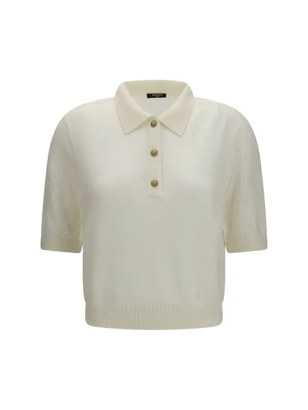 Balmain Wool Polo With Vintage Buttons