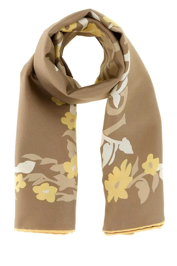 Burberry Beige Silk Foulard - Brown