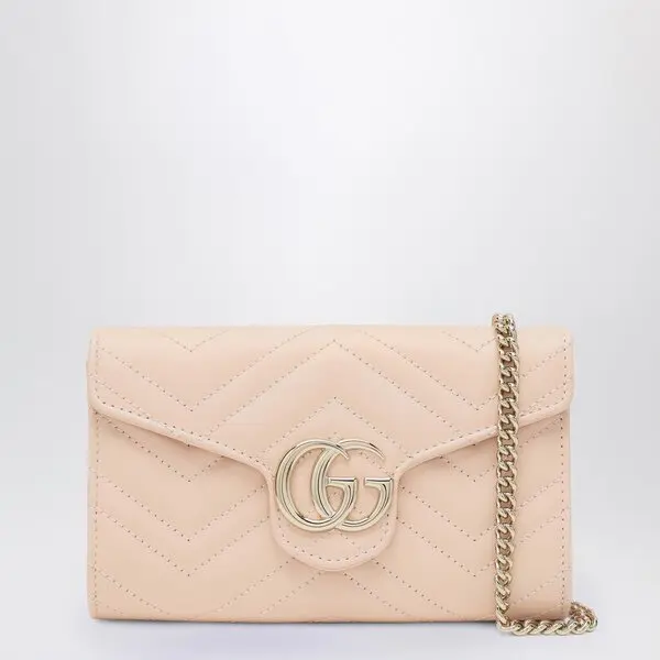 Gucci Gg Marmont Wallet With Chain - Pink