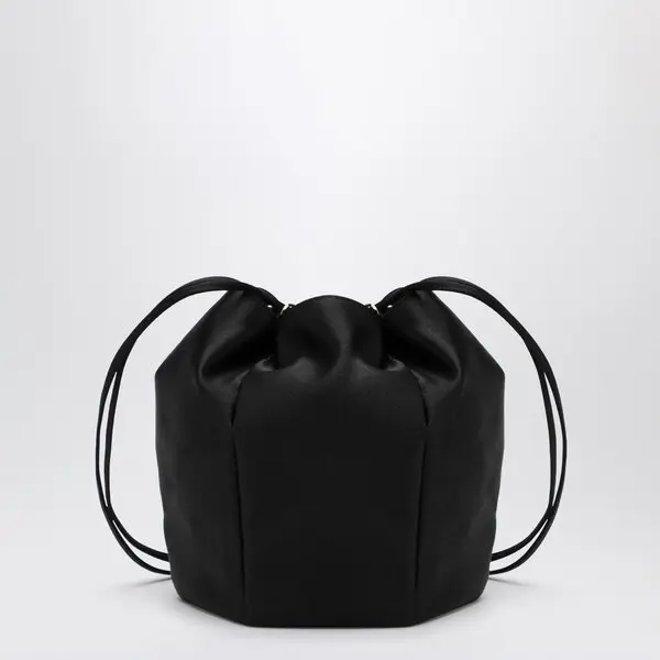 Prada Mini Satin Bucket Bag - Black