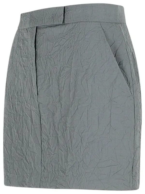 Max Mara Abate' Grey Virgin Wool Skirt