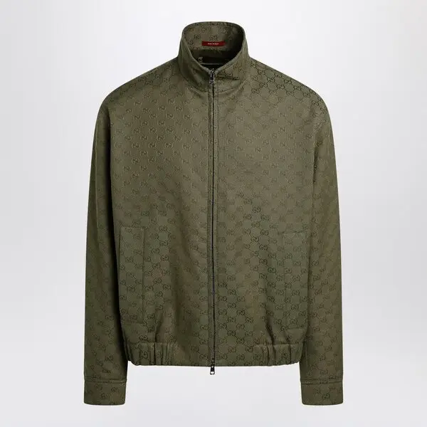 Gucci Forest Bomber In Gg Fabric - Green
