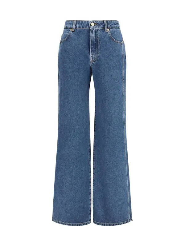 Balmain Straight Wide-leg Jeans - Blue