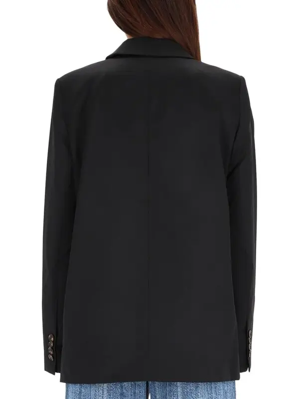 GANNI Double-breasted Wool Jacket - Black
