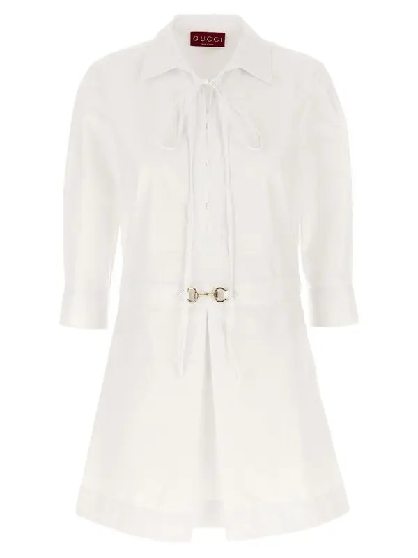 Gucci Morsetto Chemisier Dress - White