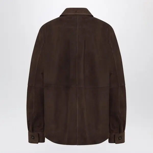 TOTEME Leather Shirt Jacket - Brown