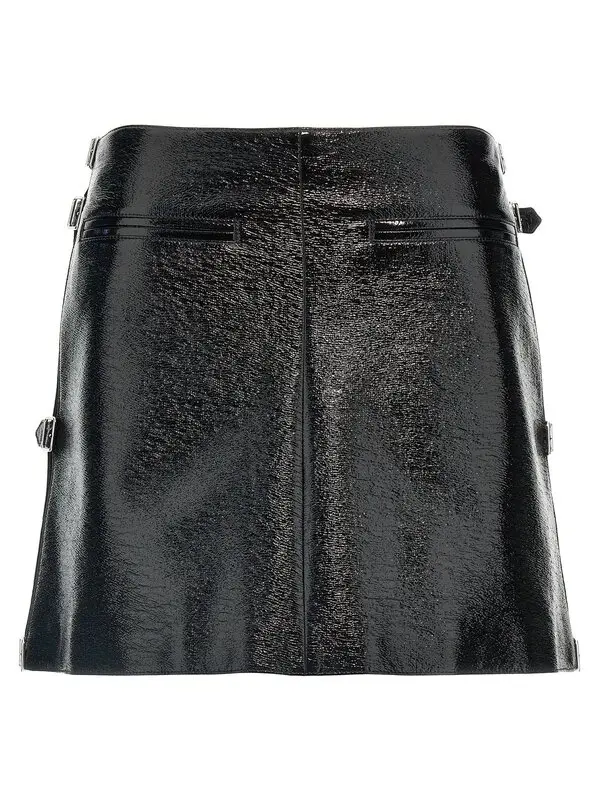 COURREGES Mini Multi Sangle Vinyl Skirt - Black