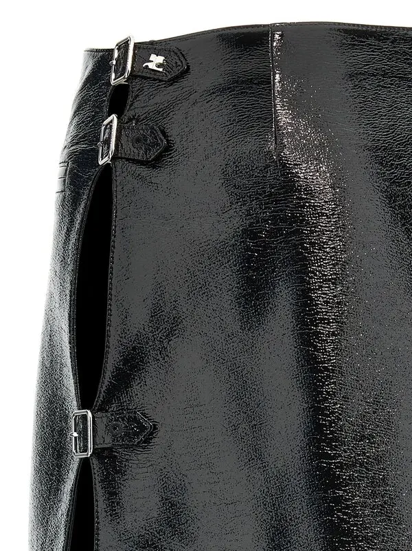 COURREGES Mini Multi Sangle Vinyl Skirt
