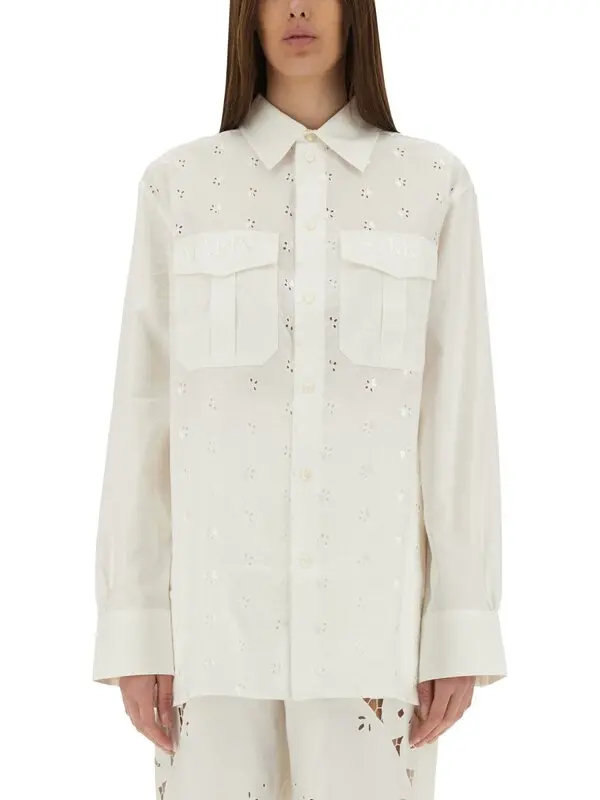 MARINE SERRE Upcycled Linen Shirt