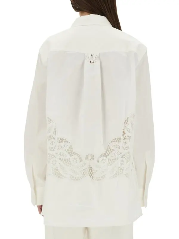 MARINE SERRE Upcycled Linen Shirt - White