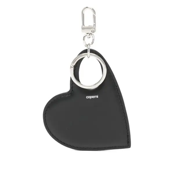 Coperni Heart Shape Leather Keyring - Black